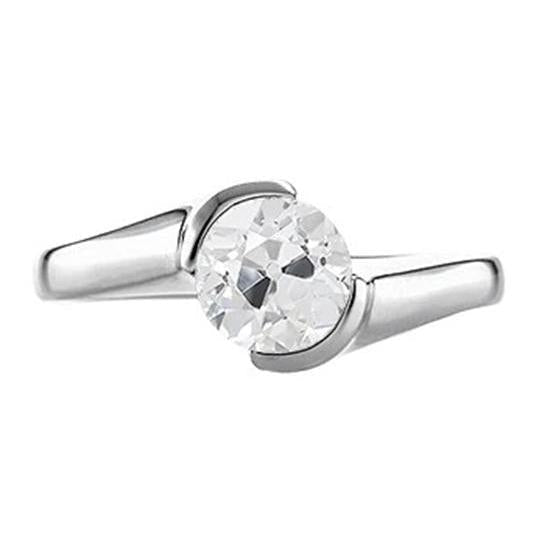 Round Old Miner Real Diamond Solitaire Ring Twisted Style 1 Carat ...